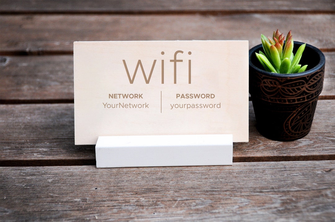 Modern Wifi Sign for Home or Office Personalized Custom Wood Wifi ...