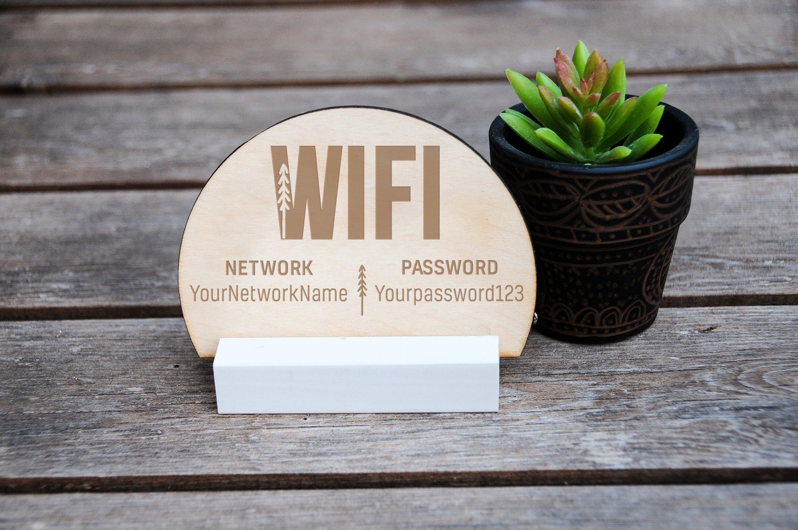 Wood Wifi Password Sign Trees Personalized Wifi Network Sign - Etsy