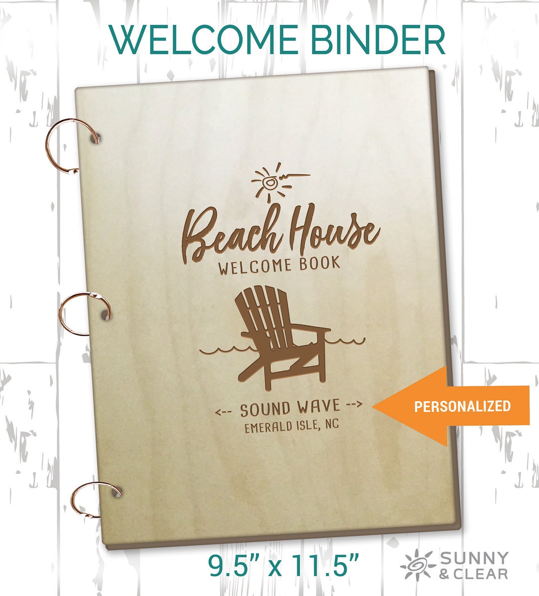 Personalized Beach House Welcome Book Binder: Adirondack Chair Design ...