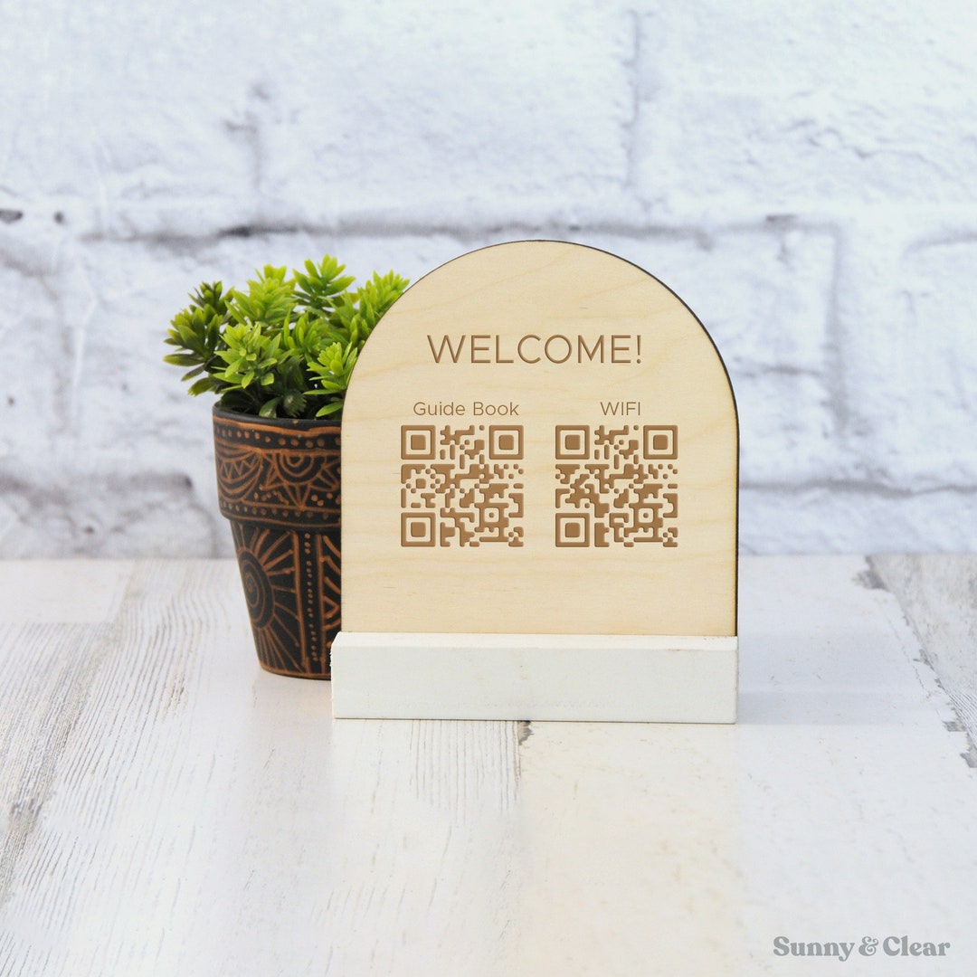 QR Codes Wifi Sign Arch Modern Personalized Network Sign - Etsy
