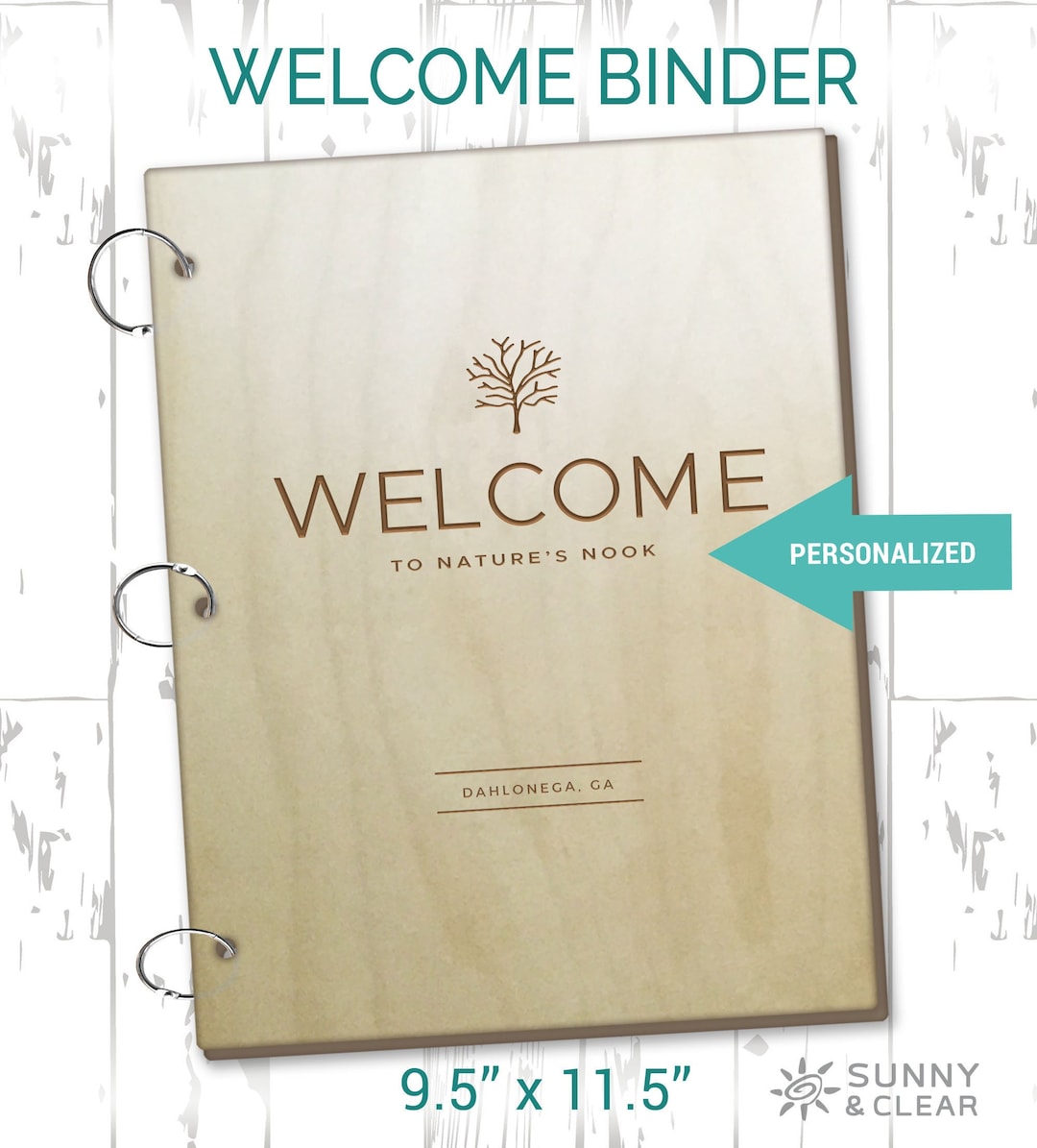 Personalized Wood Welcome Book Binder: Tree Icon Guest Information - Etsy