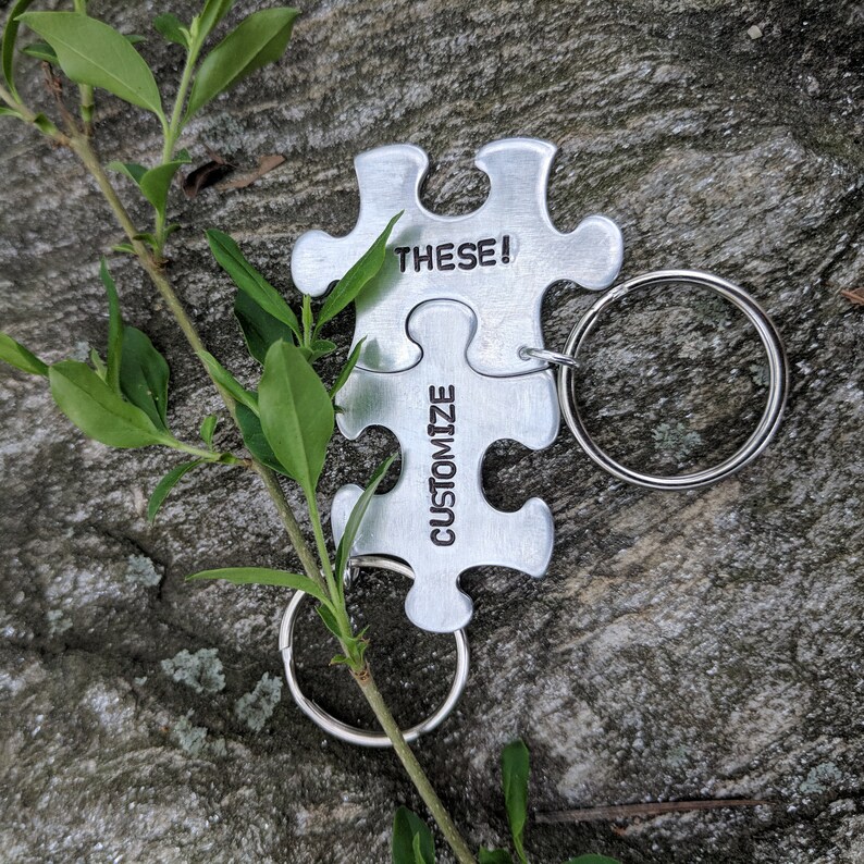 Personalized Puzzle Pieces Keychain Custom Puzzle Pieces | Etsy