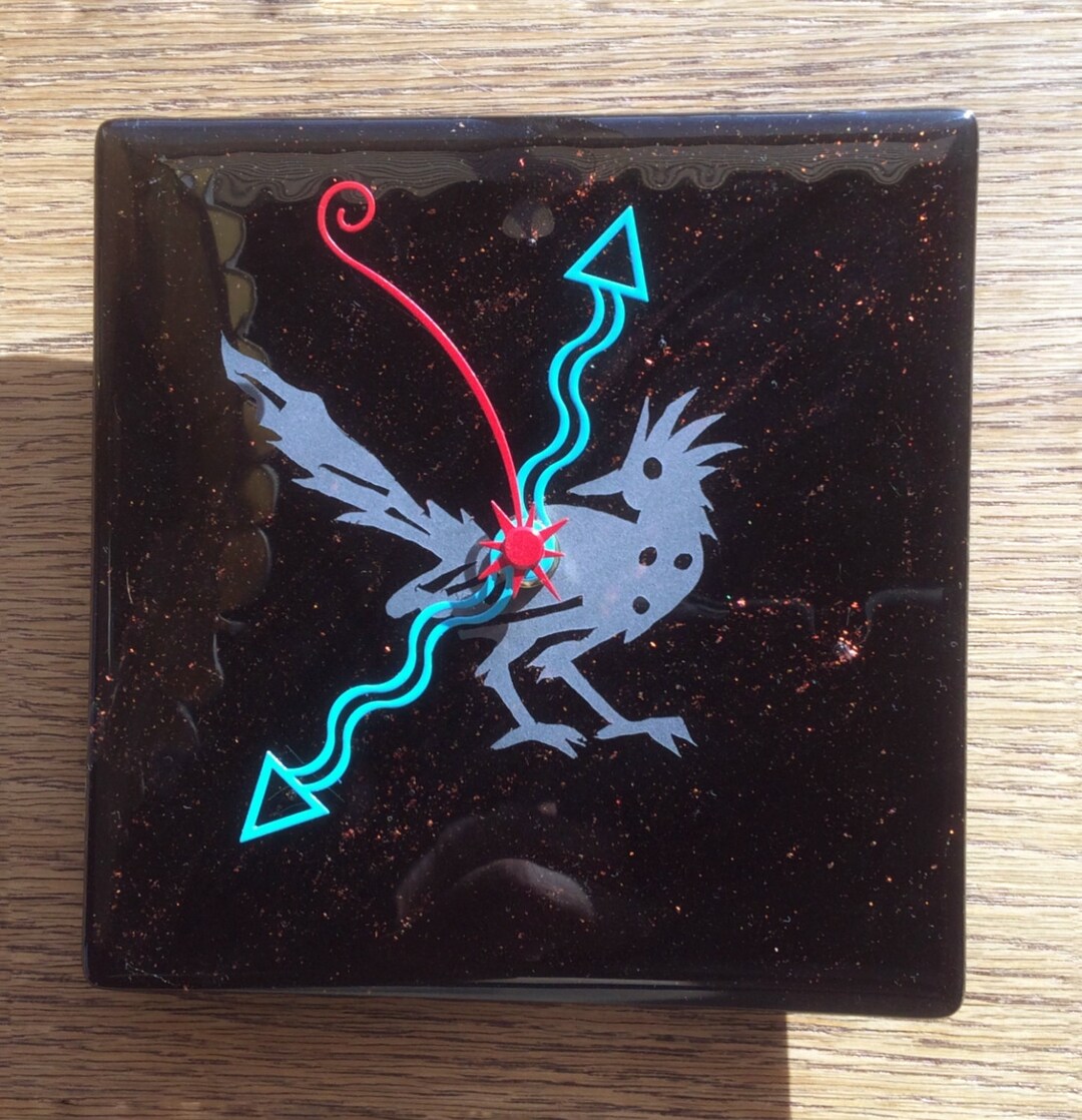 Road Runner Fused Glass Wall Clock - Etsy