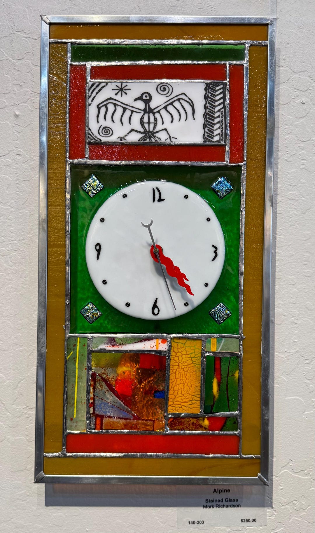 Alpine Stained Glass Pendulum Wall Clock - Etsy