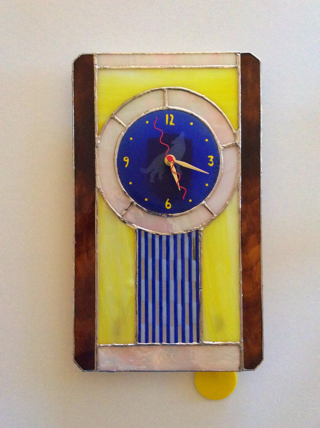 Blue Moon Glass Wall Clock - Etsy