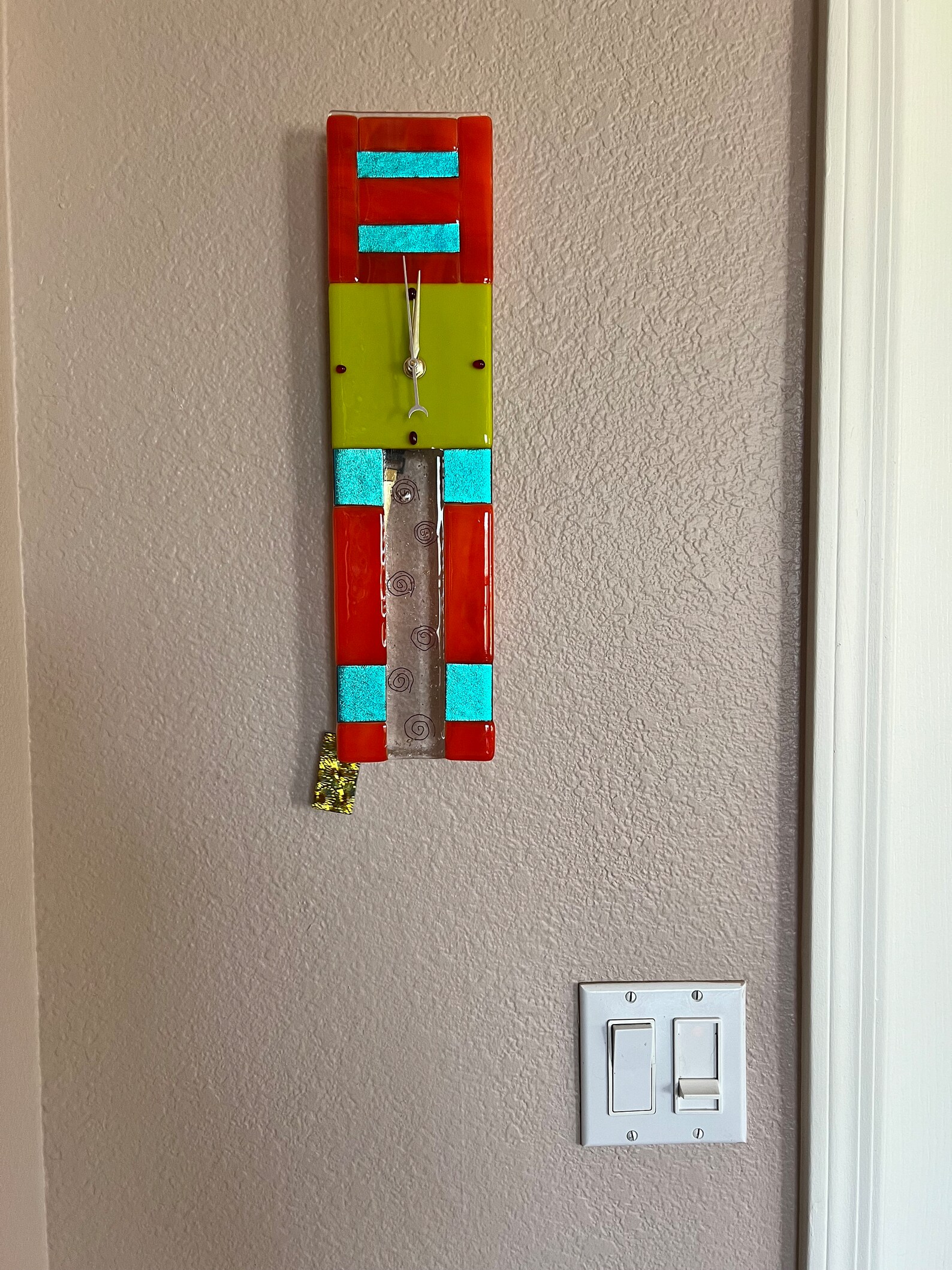 Fiesta Pendulum Fused Glass Wall Clock - Etsy