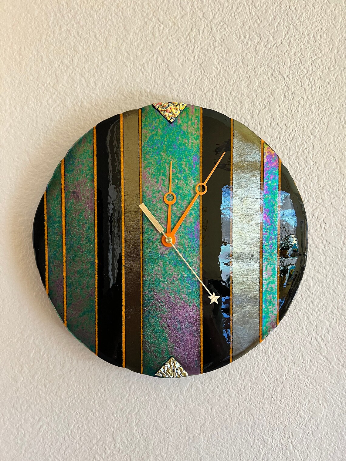 Sonoita Fused Glass Wall Clock - Etsy