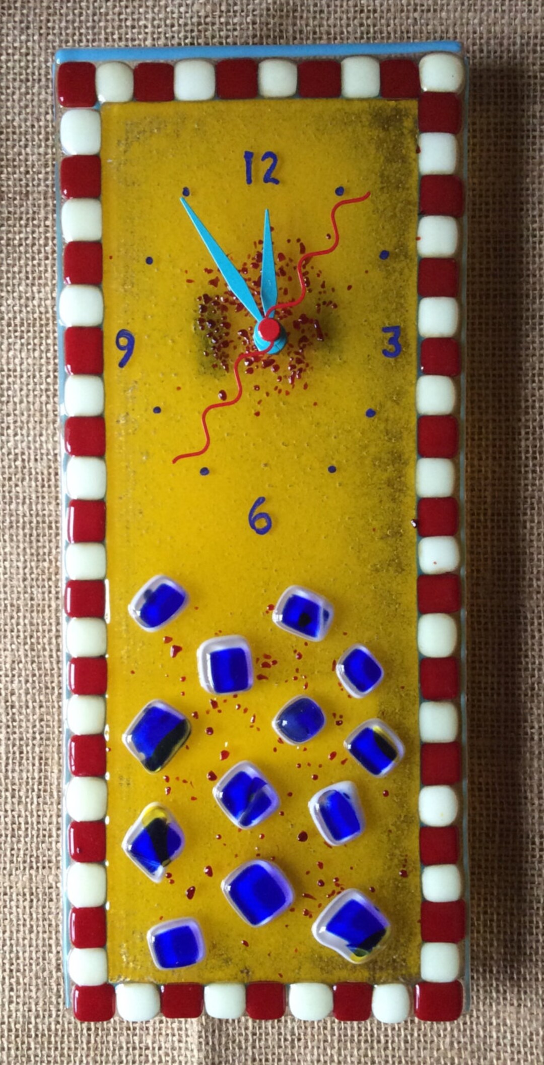 Goldenrod Fused Glass Wall Clock - Etsy
