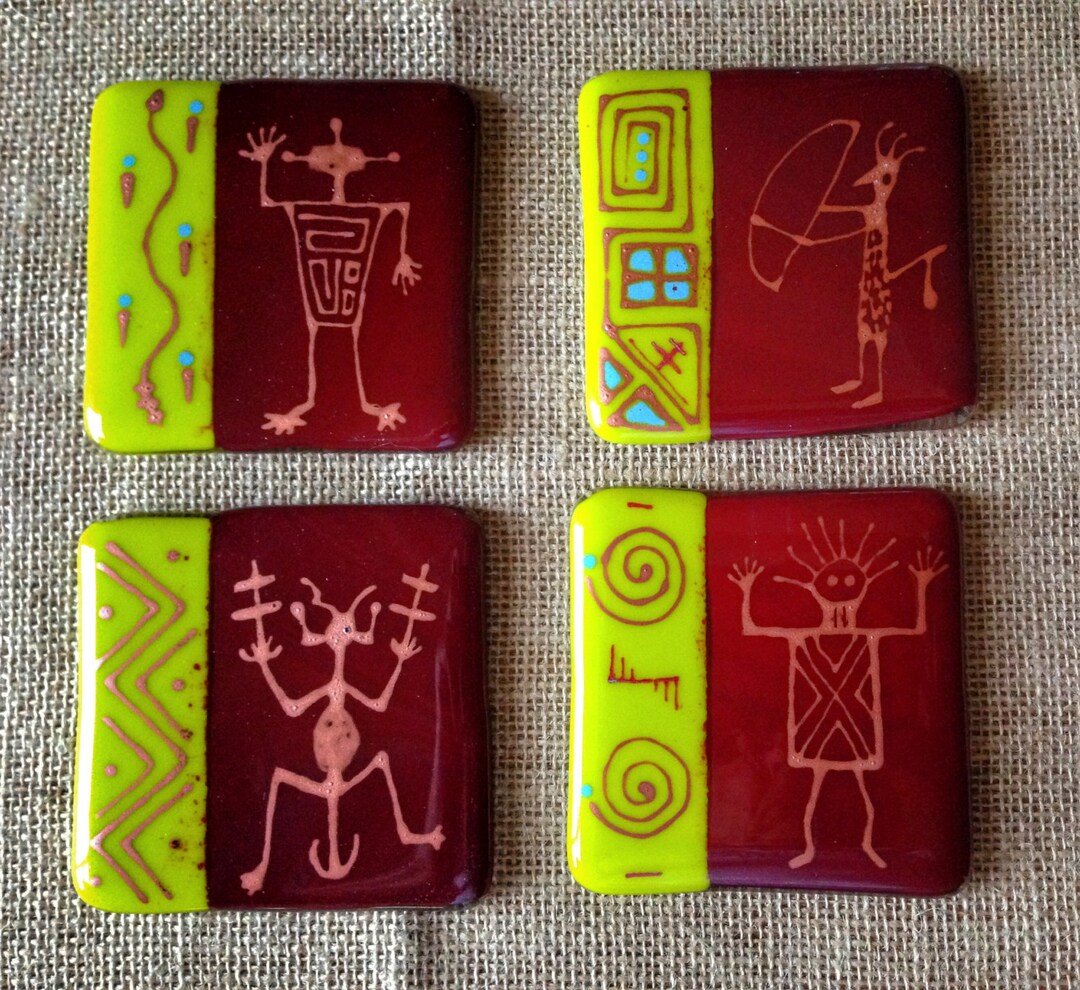 Arizona Native Fused Glass Coasters - Etsy