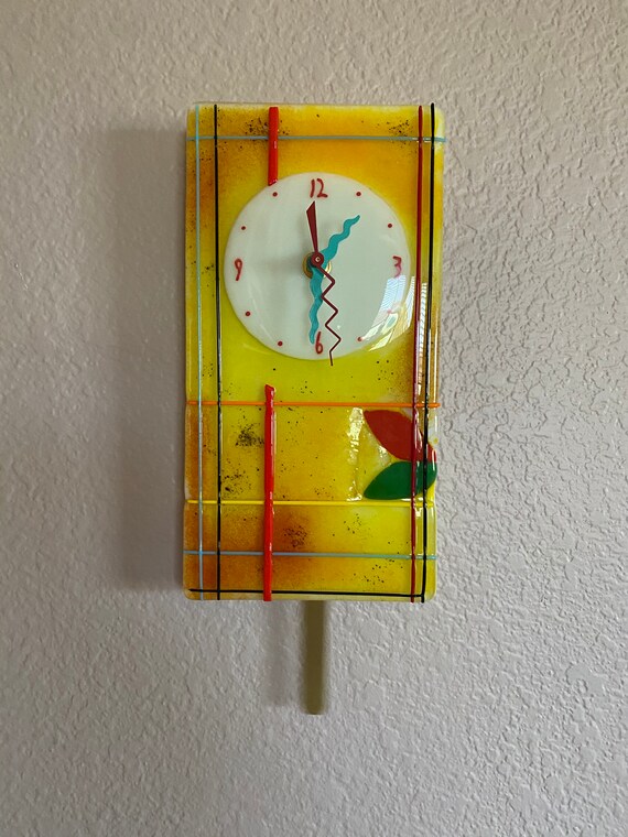 Tiffany Series Medium Glass Wall Clock - Etsy