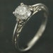 Filigree Engagement Ring Cathedral Solitaire Four Prong Setting Swirl ...