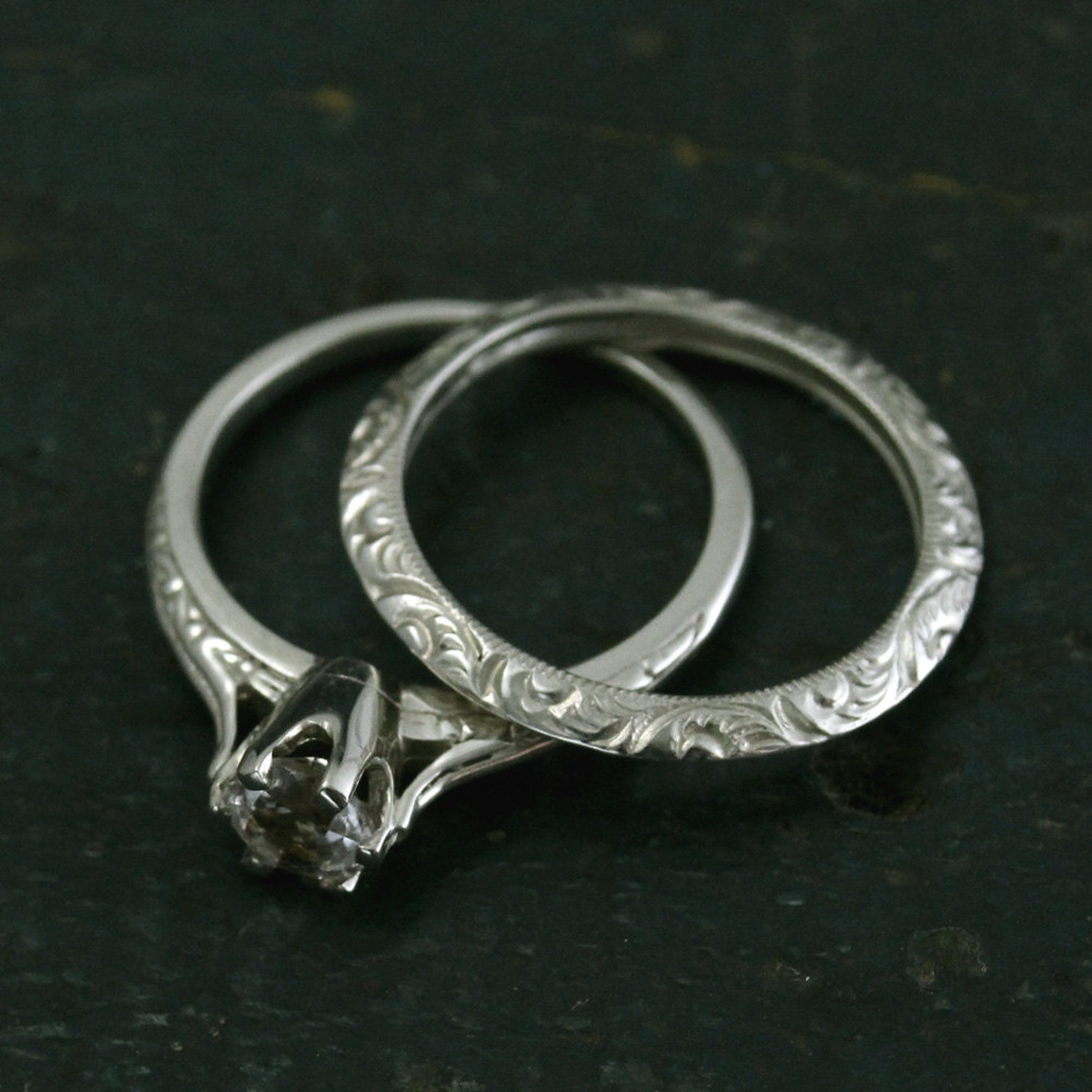 Atlantean Bridal Setariel's Ring Setsterling Silver | Etsy