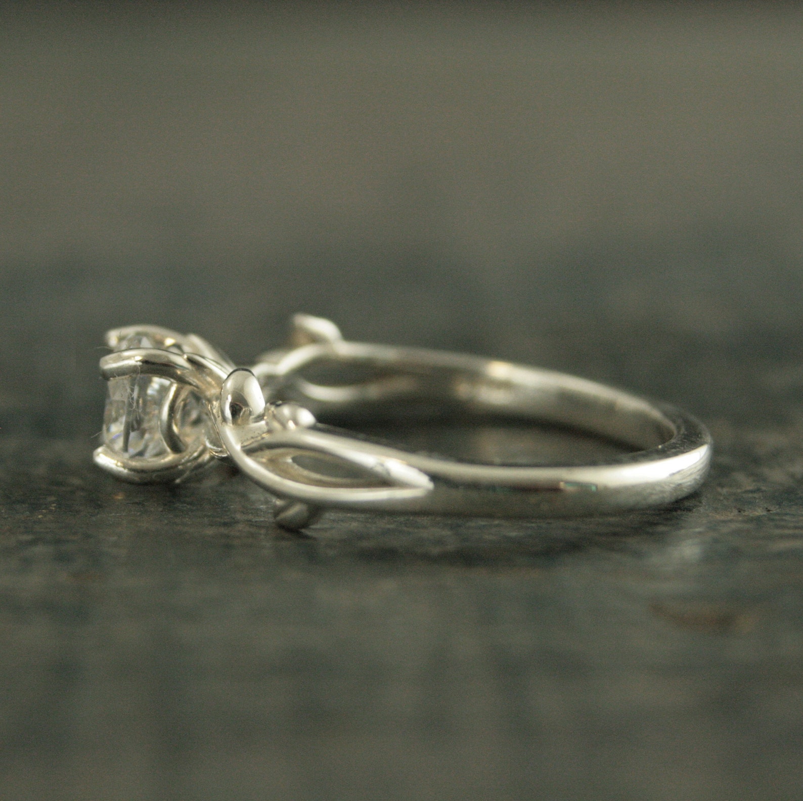 Vine Engagement Ring Castle Vine Ring Silver Engagement Ring | Etsy