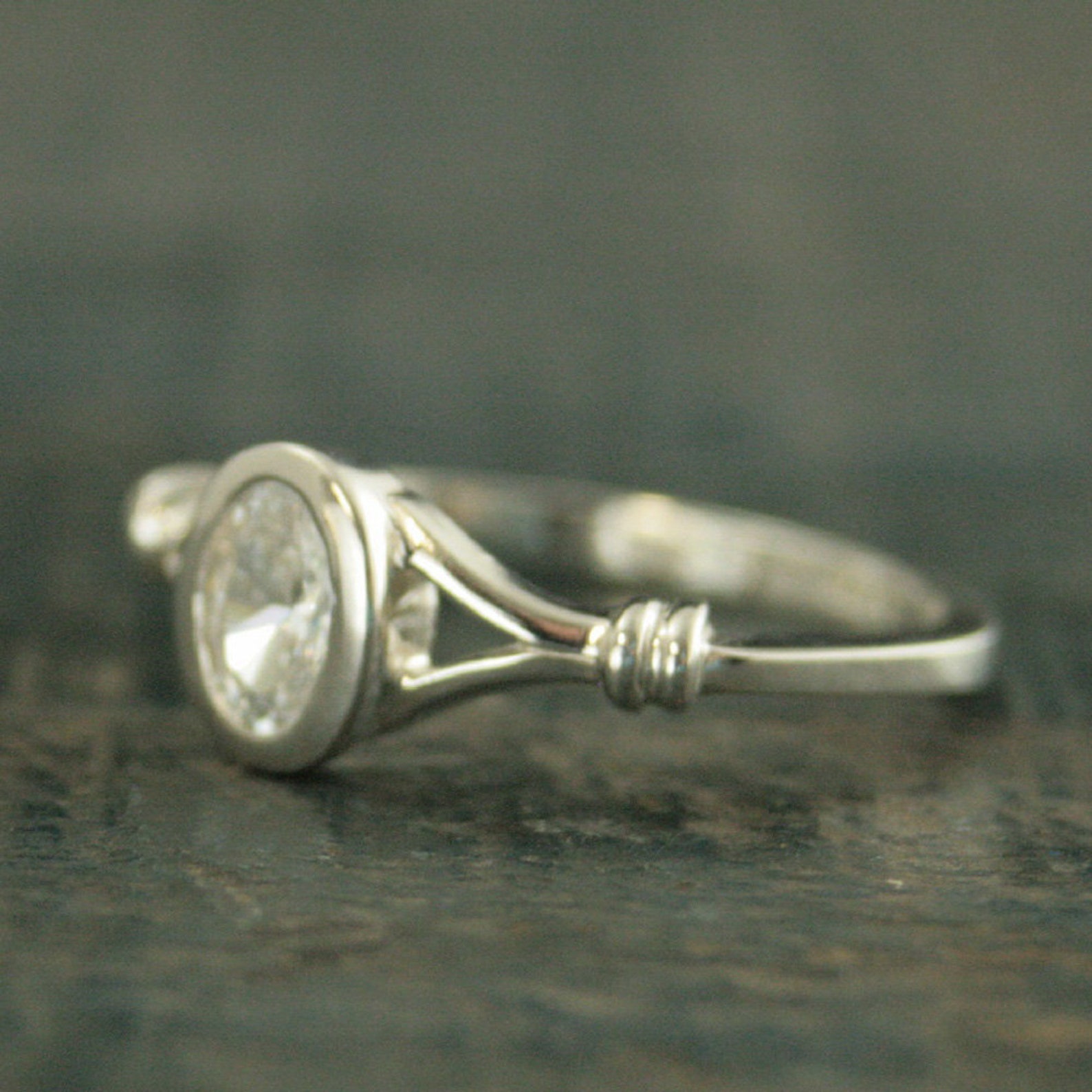 Oval Ring Bezel Setting Mirror Mirror Unique Engagement Ring Split ...