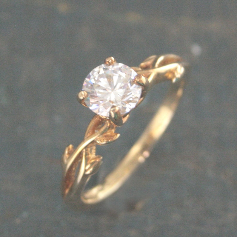 Gold Vine Engagement Ring Castle Vine Ring Hand Cast - Etsy