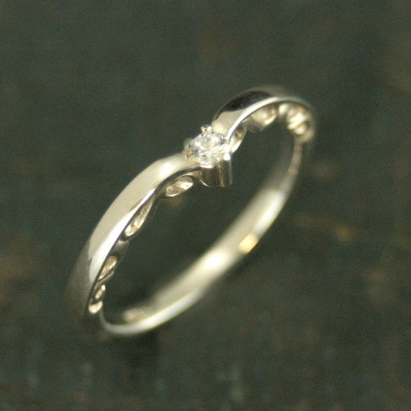 Contoured Diamond Wedding Bands - Etsy
