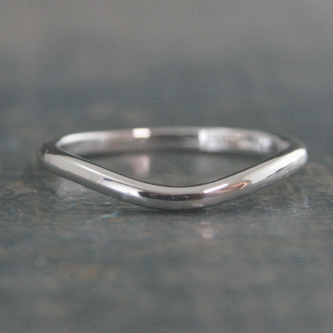 Gold Contoured Band Women's Gold Wedding Ring Curved Gold Wedding Band ...