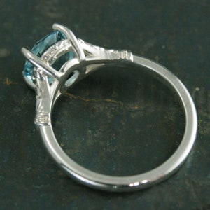 Sky Blue Topaz Ring Elsa Ring 8mm Blue Topaz Split Shank Solitaire ...