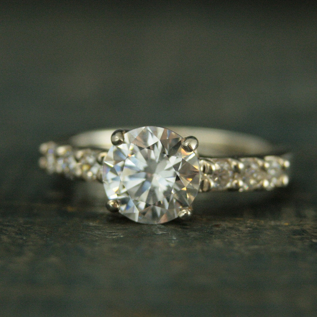 Bling Ring~silver Engagement Ring~accented Center Stone~show Stopper ...