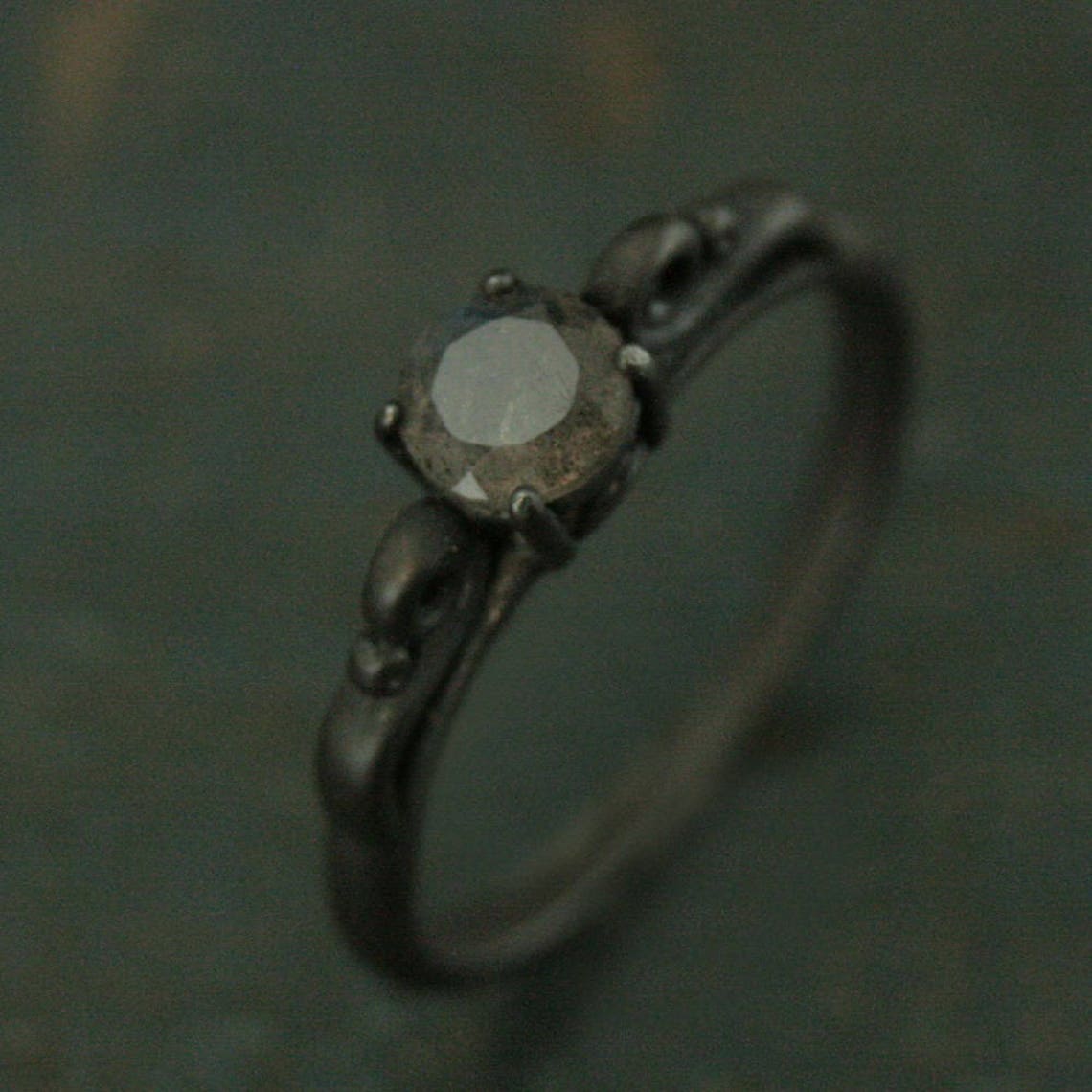 Dark Princess Ring~black Silver Ring~labradorite Ring~faceted ...