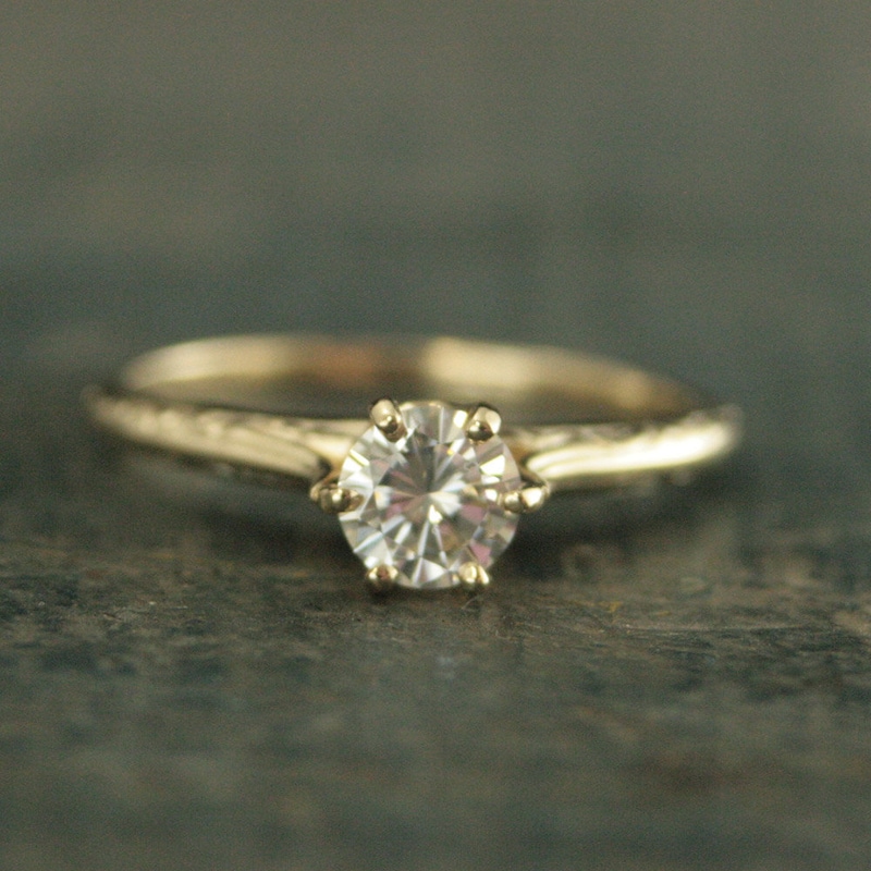 Gold Engagement Ring - Etsy