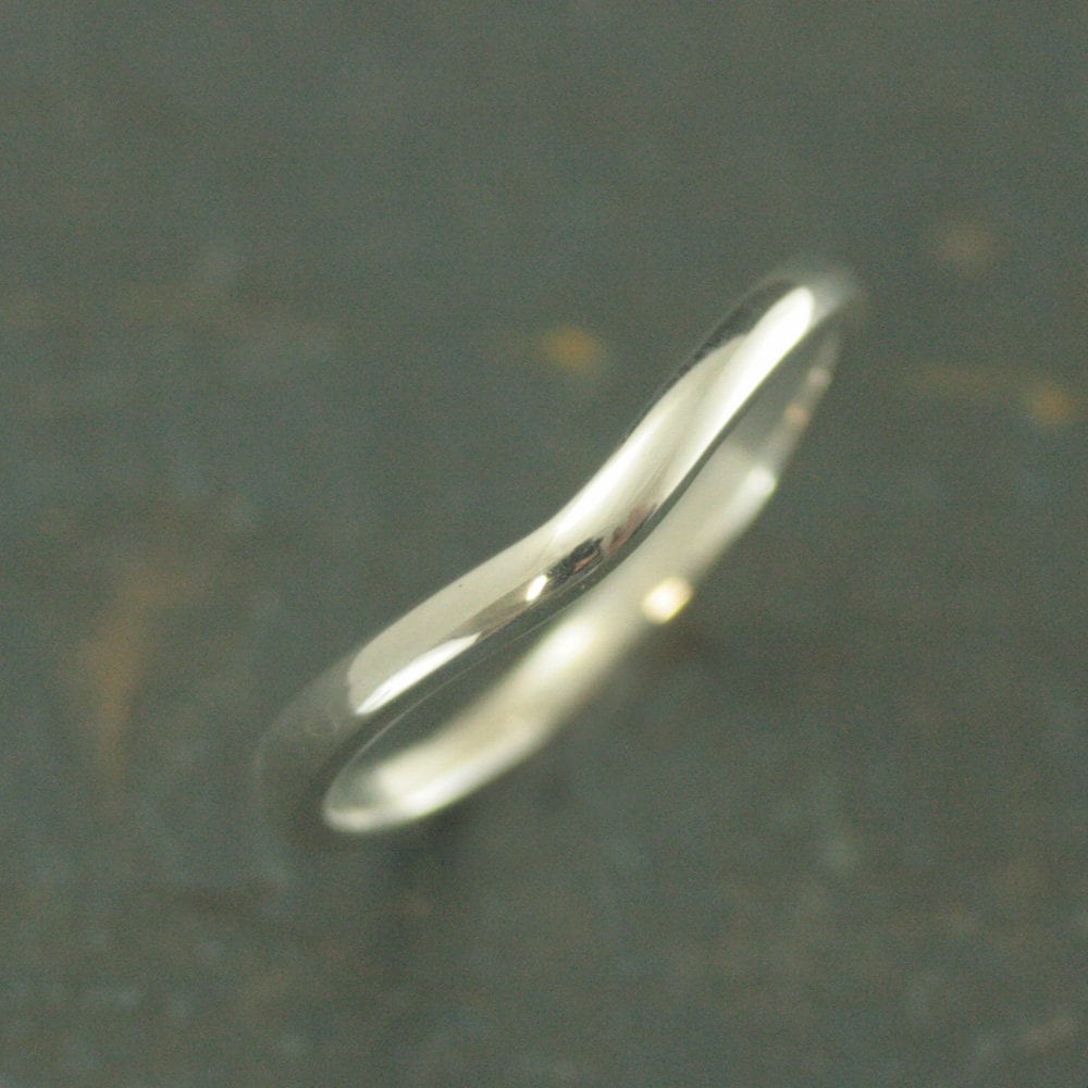 Silver Contoured Band Soft Curve V-ring Curved Band Silver - Etsy