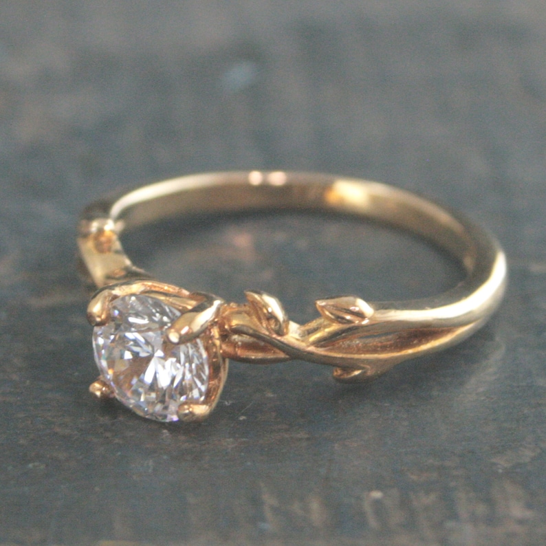 Gold Vine Engagement Ring Castle Vine Ring Hand Cast - Etsy