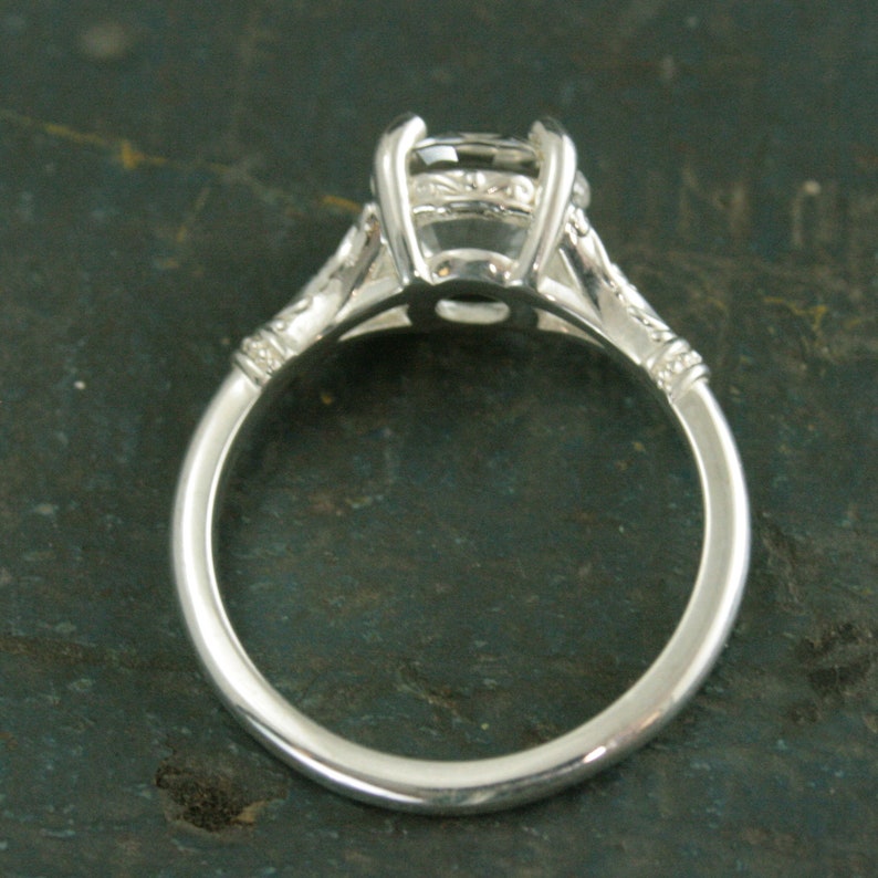 Elsa Ring Sterling Silver Split Shank Solitaire 8mm Stone | Etsy