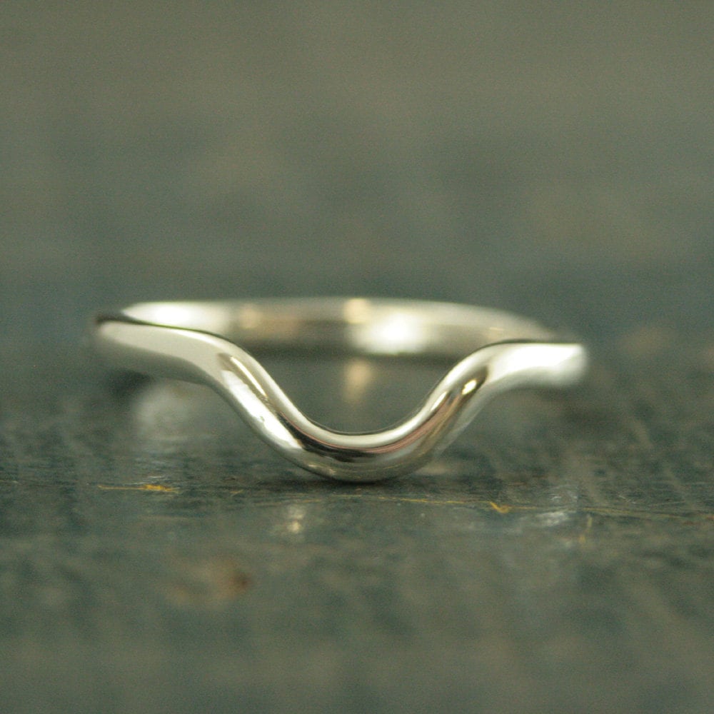 Silver Contoured Band Deep Curve Contoured Ring Silver Wedding - Etsy