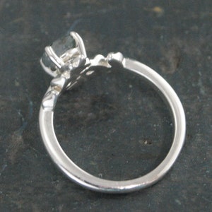 Moss Agate Fern Ring Sterling Silver 6mm Facetted Moss Agate Leaf Ring Vine Unique Elven Ring ...