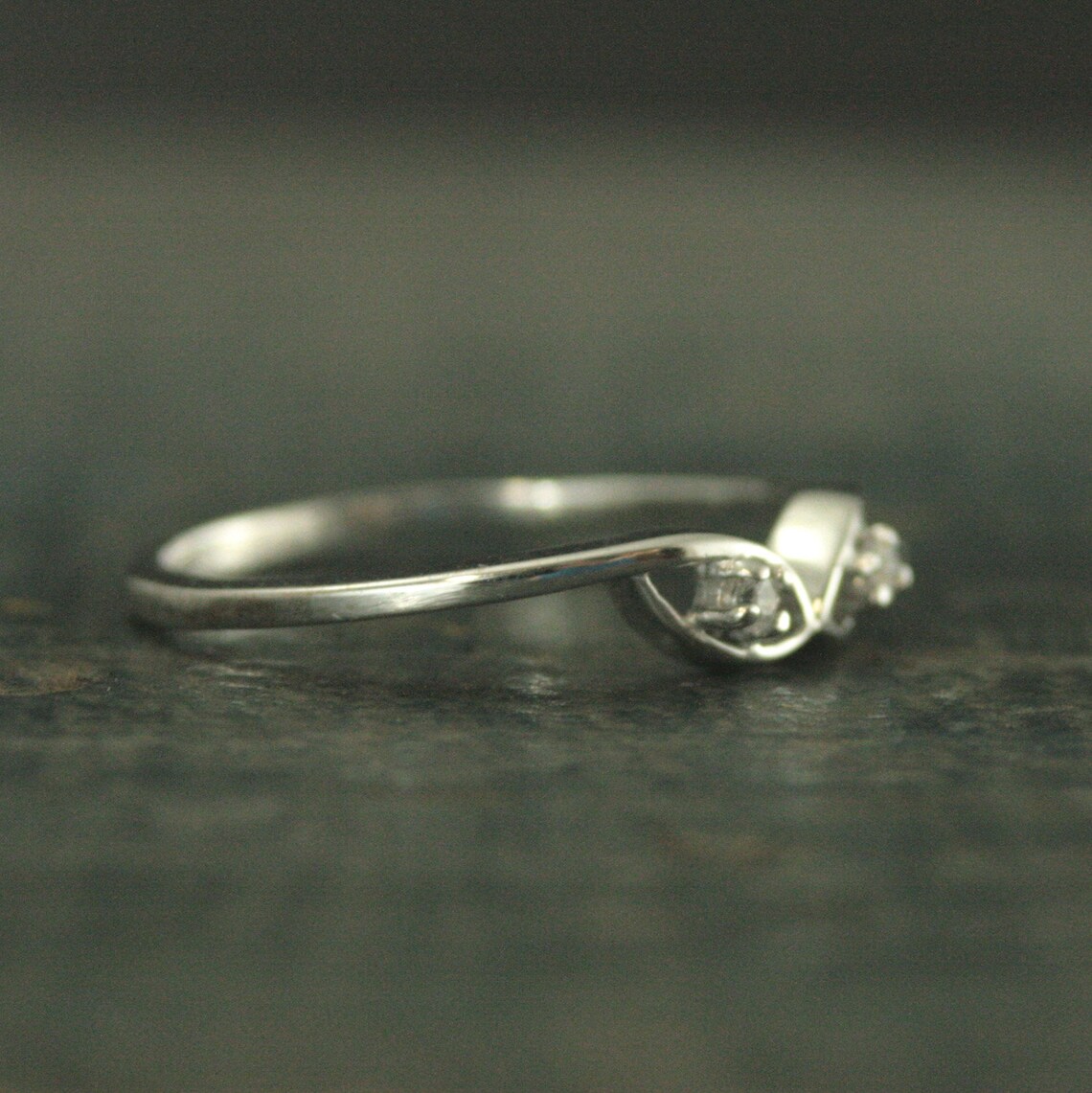 14K Contoured Wedding Band Diamond Wedding Ring Petal Band Contoured ...