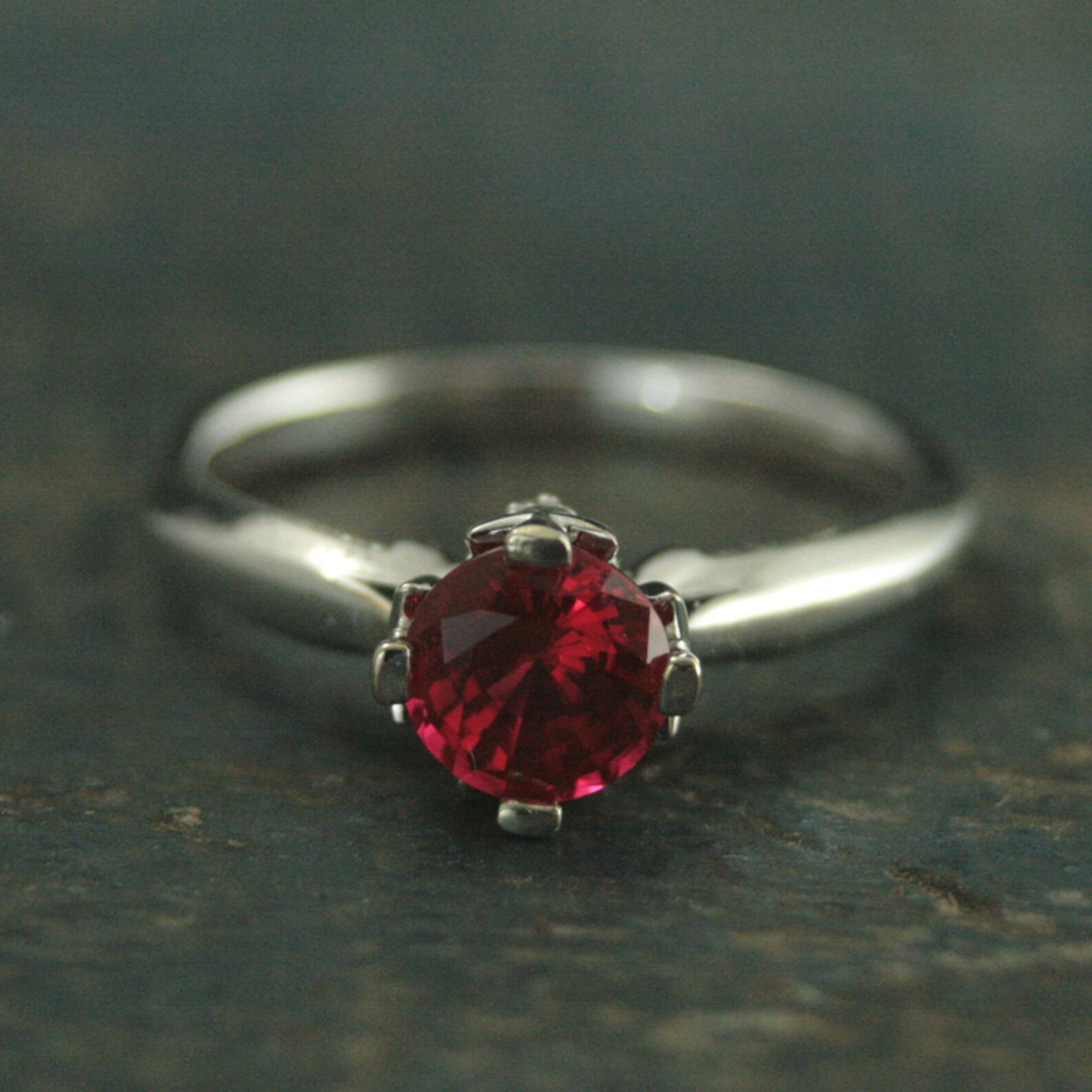 Ruby Ring~ruby Cross Ring~diamond Accented Ring~white Gold Ruby Ring ...