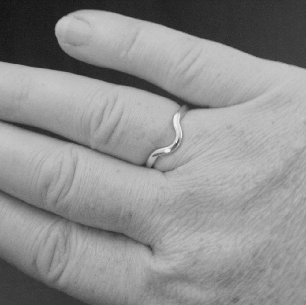 Silver Contoured Band Deep Curve Contoured Ring Silver Wedding - Etsy