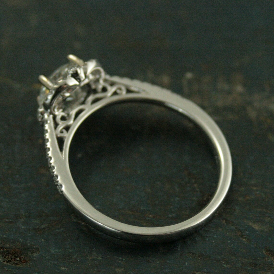 14K White Gold Flower Engagement Ringforever Brilliant - Etsy