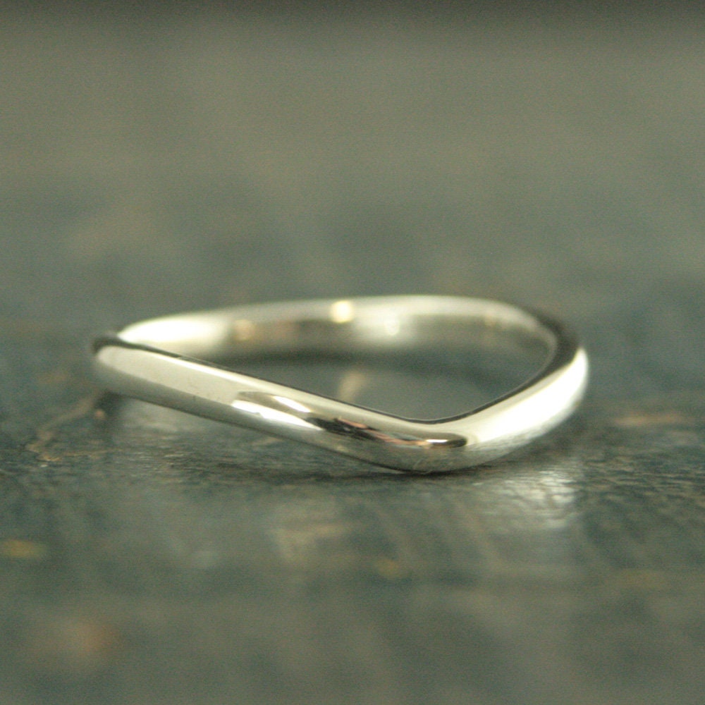 Silver Contoured Band Soft Curve V-ring Curved Band Silver - Etsy