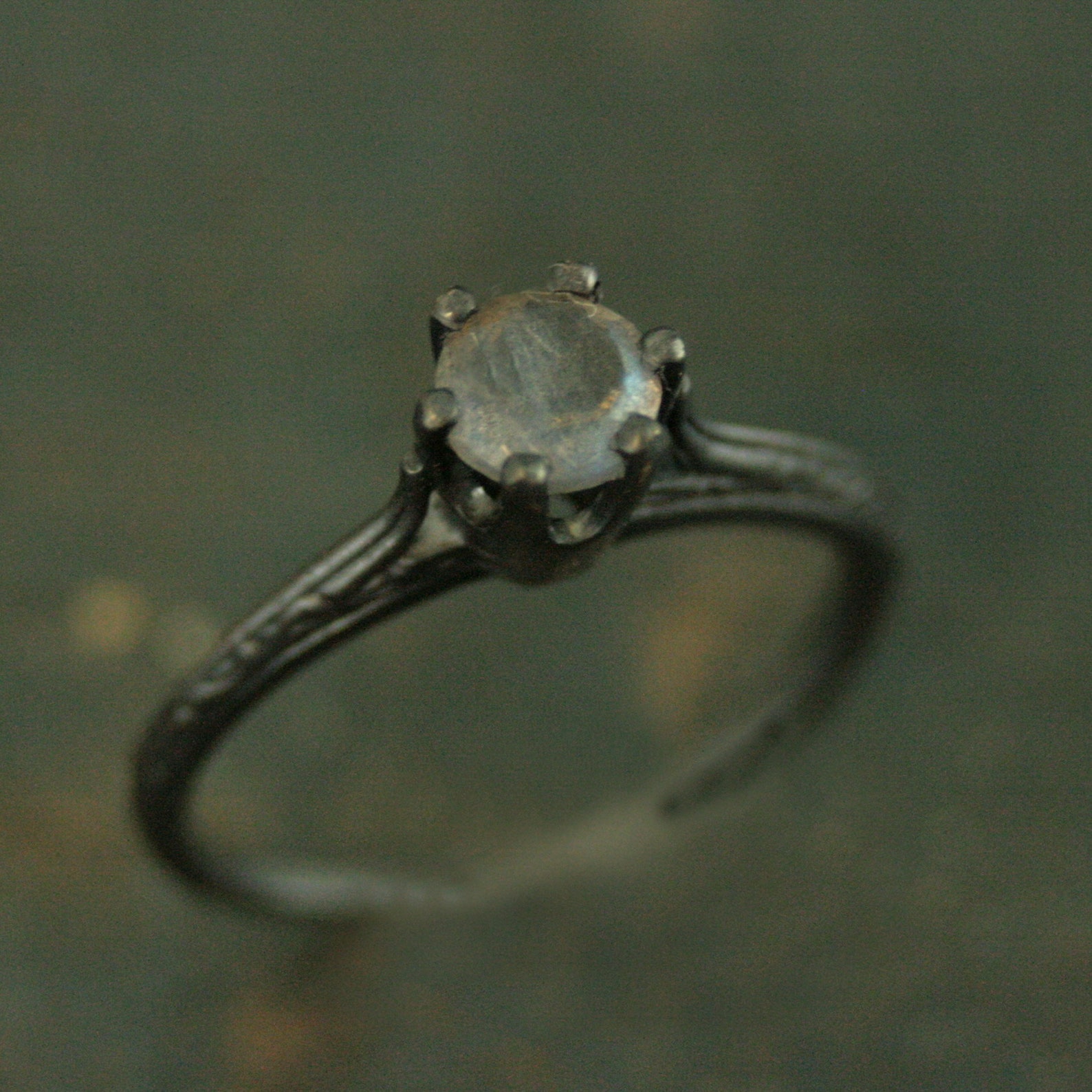 Labradorite Ring Ariel Cathedral Ring Oxidized Black Silver Ring 6 ...
