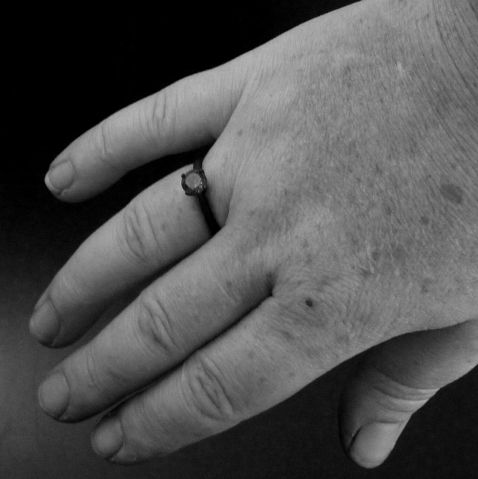 Flat Black Engagement Ringoxidized Black Ringrutilated - Etsy