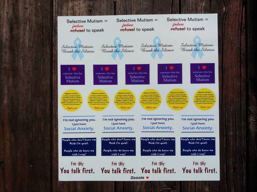 Selective Mutism/social Anxiety Waterproof Vinyl Stickers - Etsy