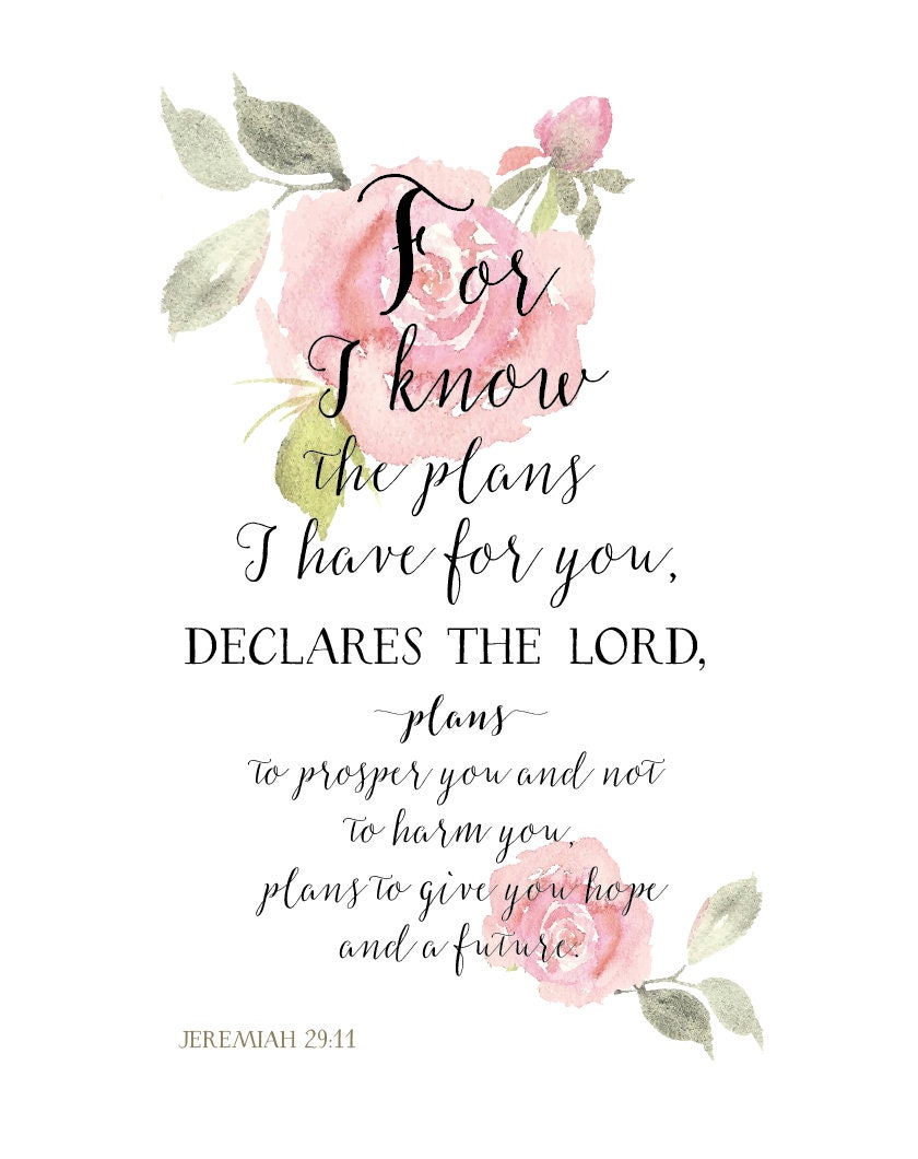 Loose Pink Rose Jeremiah 29:11 for I Know the Plans I | Etsy