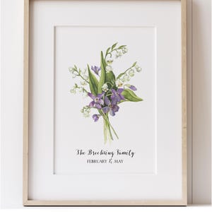 Family Birth Flower Bouquets, Floral Arrangements Made of Each Family ...