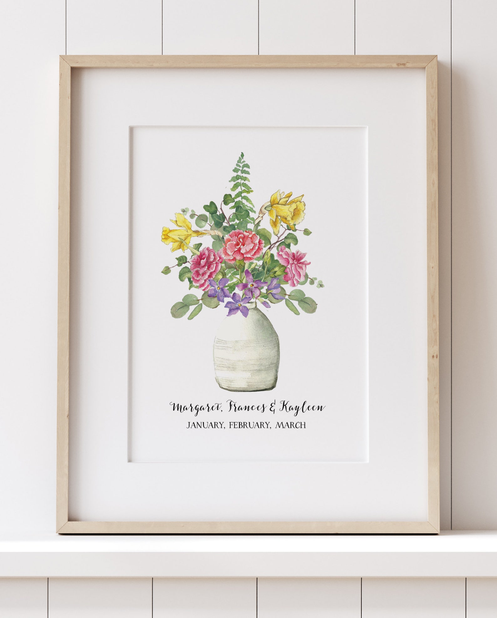 Family Birth Flower Bouquets, Floral Arrangements Made of Each Family ...