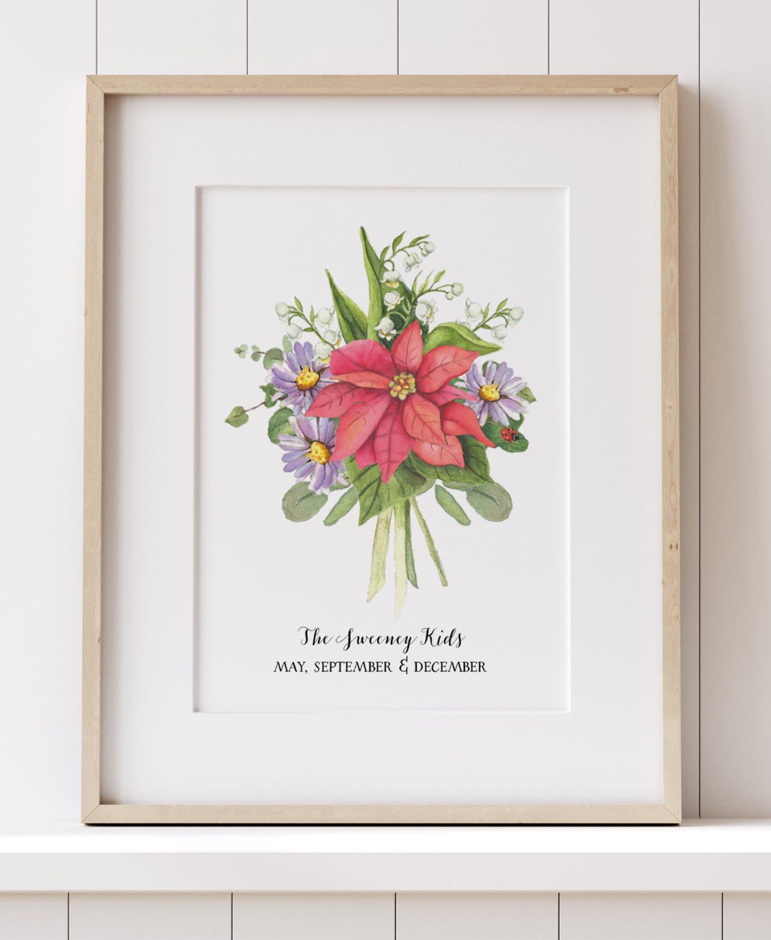 Family Birth Flower Bouquets, Floral Arrangements Made of Each Family ...