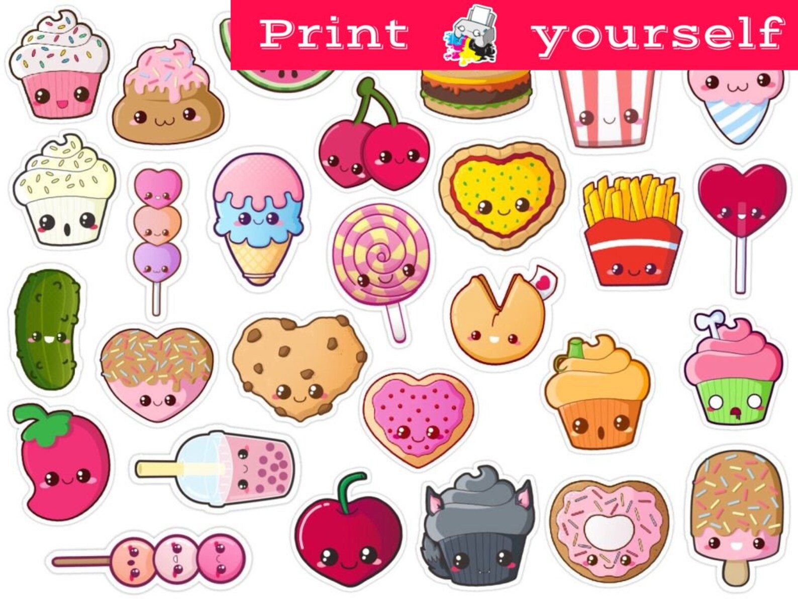 Set 176 Mockup Printable Tumblr Stickers Stickers Set Of Etsy