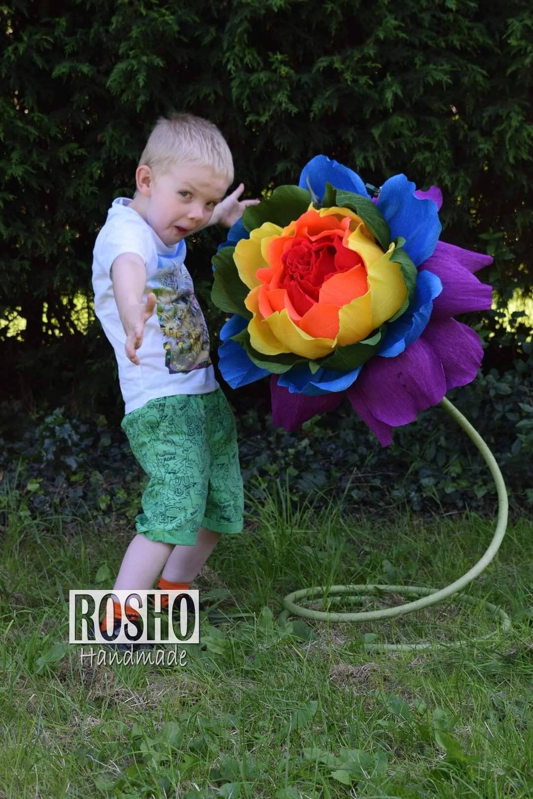 Large Rainbow Paper Rose 20cm / 30cm / 50cm/set! Wedding or Baby Shower ...