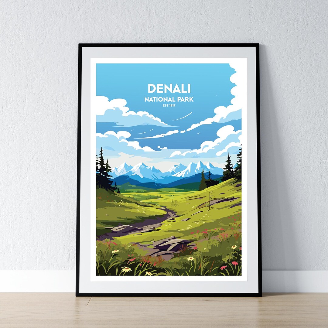 Denali National Park Poster Denali National Park Print Minimalist ...