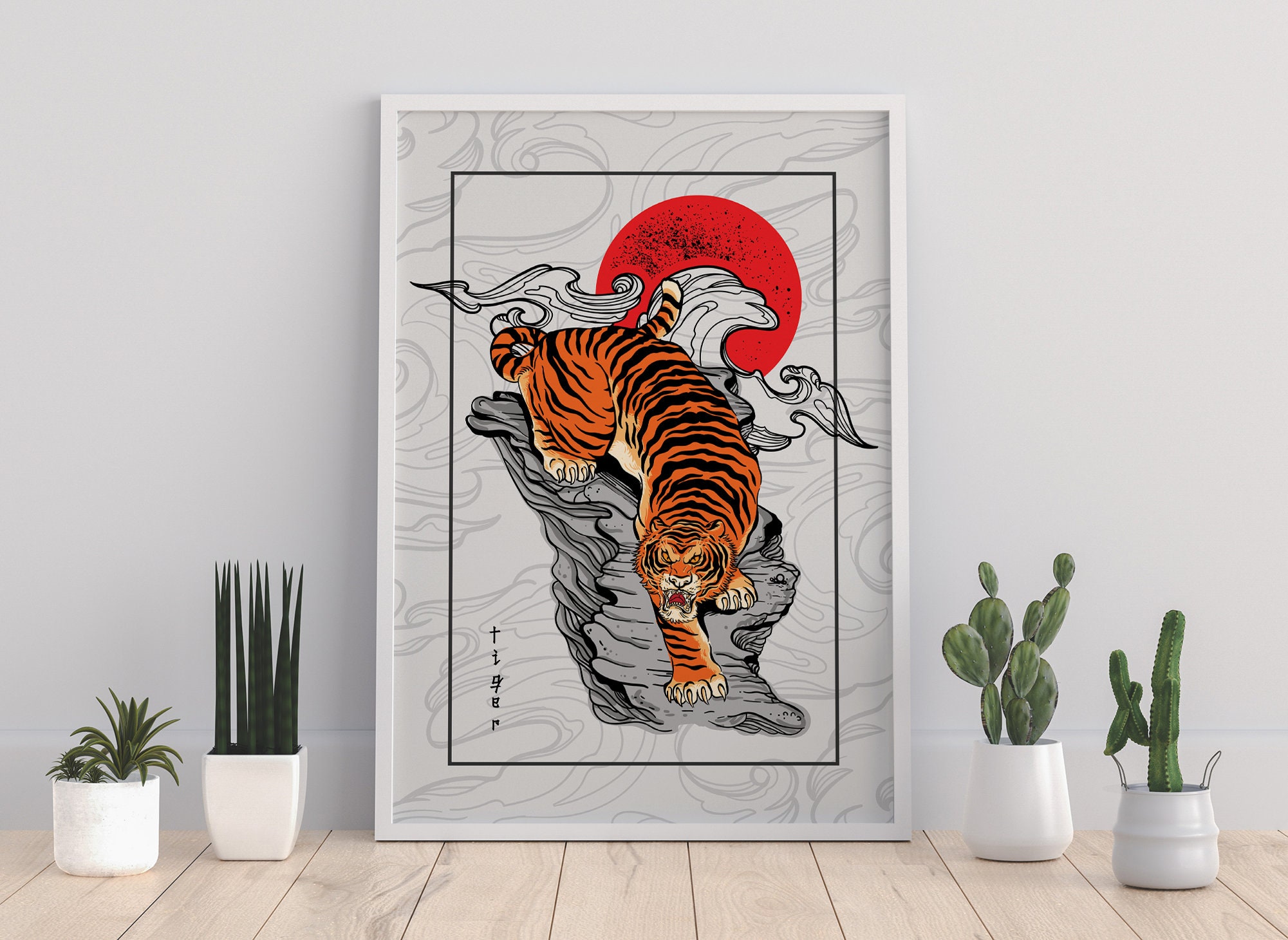 Japanese Tiger Print Tattoo Print Traditional Tattoo Tiger - Etsy
