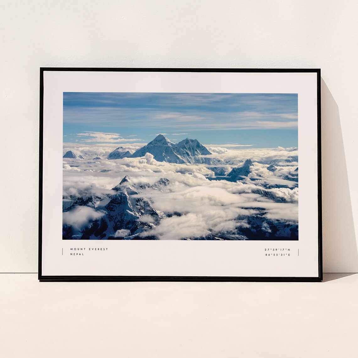 Mount Everest Print, Mount Everest Poster, Mount Everest Coordinates ...