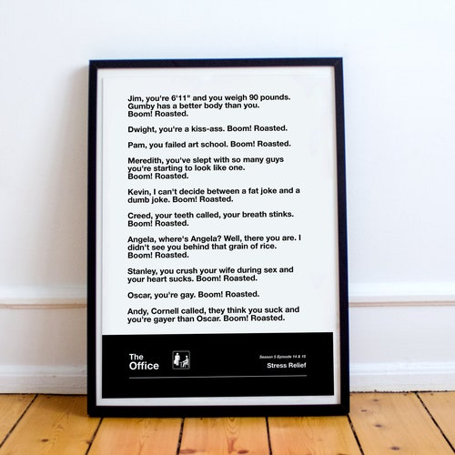 The Office Quote Poster Boom Roasted the Office the - Etsy