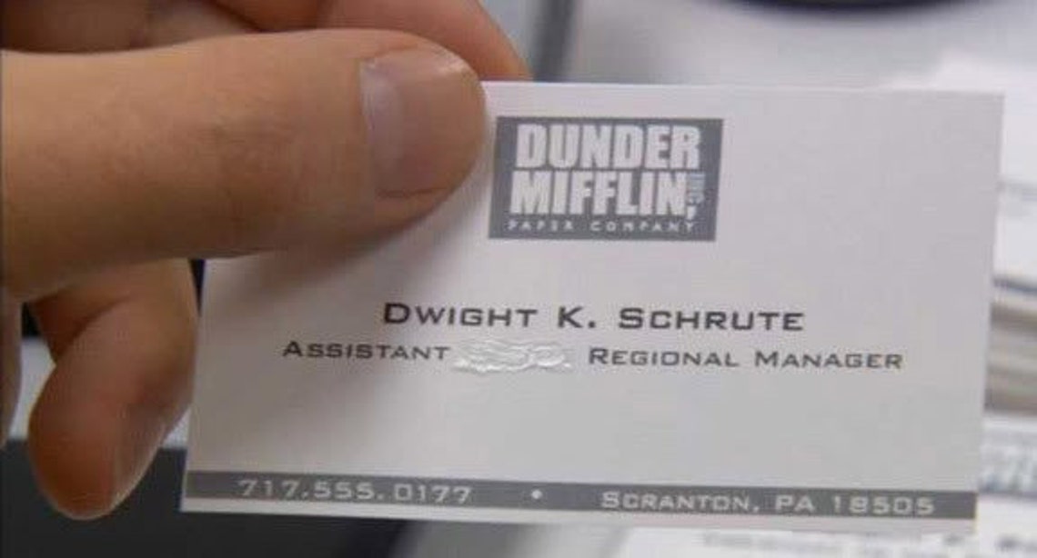 Dwight Schrute Business Card Assistant to the Regional - Etsy