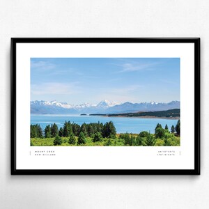 Mount Cook Print, Mount Cook Poster, Mount Cook Coordinates, Mount Cook ...